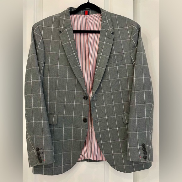 Zara | Suits & Blazers | Zara Gray Windowpane Mens Blazer | Poshmark